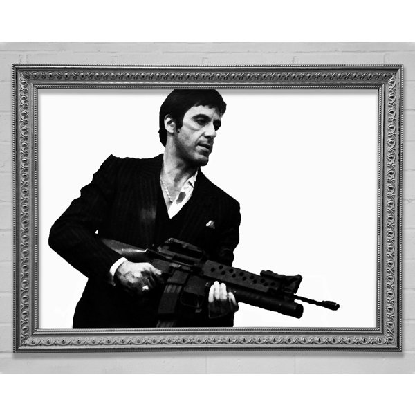 Bright Star Scarface Tommygun B N W - Single Picture Frame Print | Wayfair.co.uk